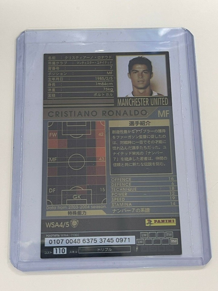 Panini Wccf soccer 2004-2005 Cristiano Ronaldo WSA Rookie(2019 license ...