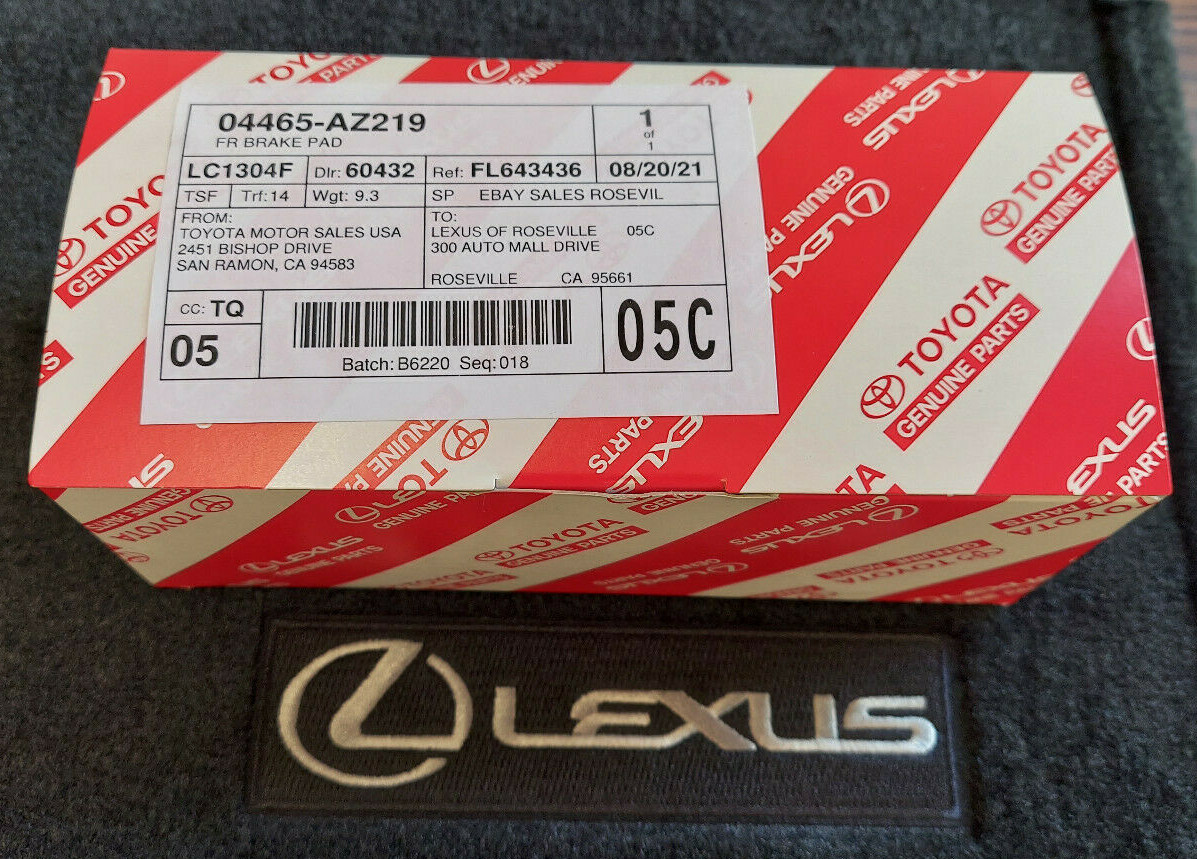 FRONT GENUINE OEM LEXUS TOYOTA RX350 450h NX SIENNA NEW BRAKE PADS ...