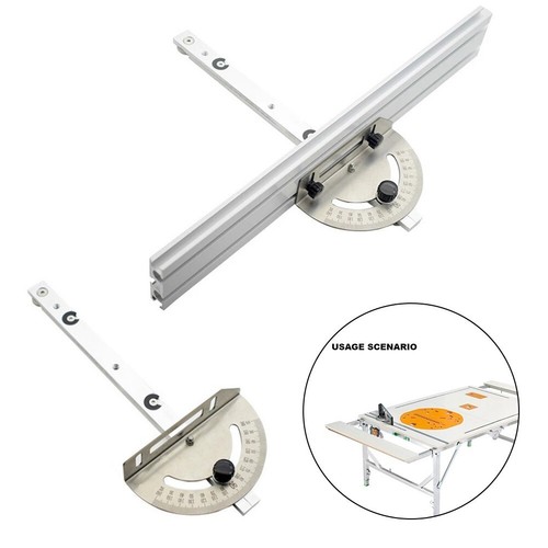 Table Saws Angle Pusher Chutes Fence Ruler Silver Accessories ...