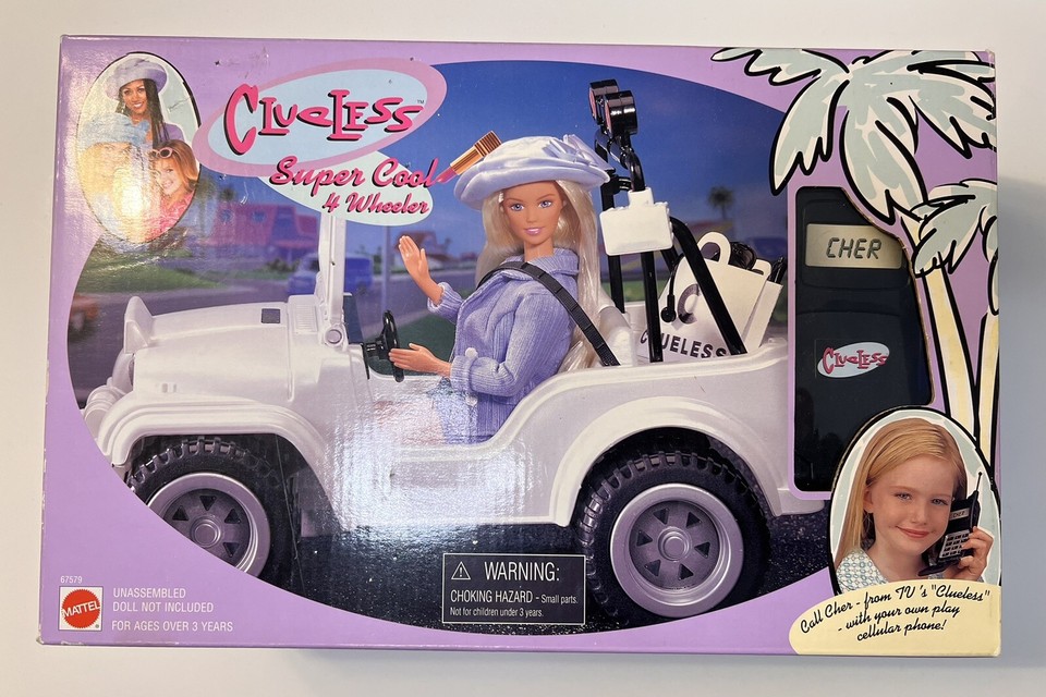 MATTEL DOLL PLAYSET CLUELESS CAR 4 WHEELER JEEP CHER PHONE 1996 Barbie ...