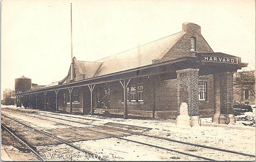 Harvard Illinois RPPC Railroad Depot early 1900s | eBay