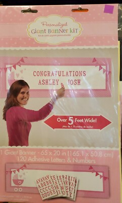BABY GIRL - PINK Personalized Giant Banner Kit - Over 5 ft wide - NEW ...