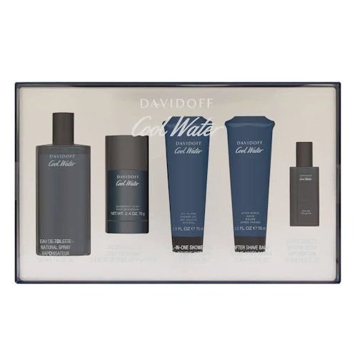 Cool Water Davidoff 5pc Gift Set 4.2 oz Cologne Deo Stick After Shave ...