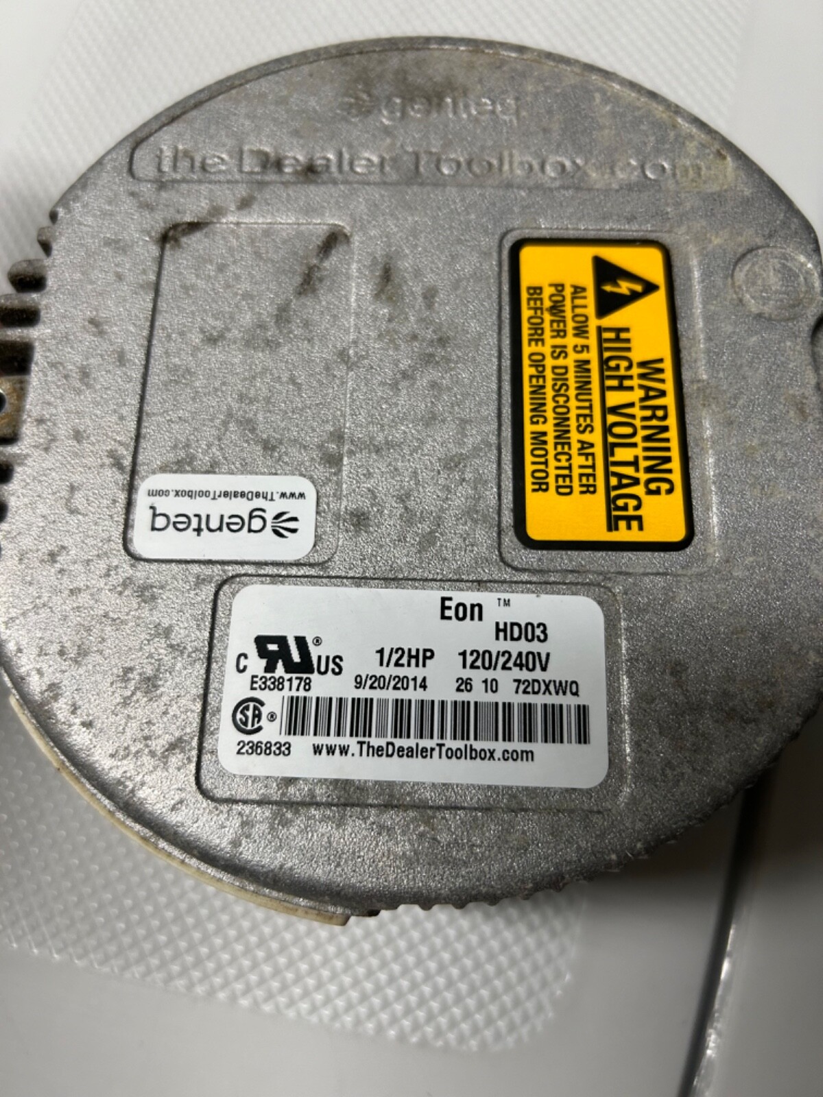 Genteq EON Motor 1/2hp 120/240v HD03 1050 RPM E338178 for sale online ...