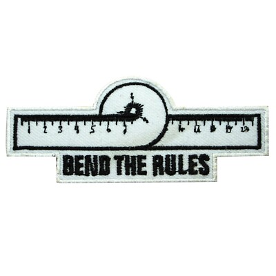 Bend The Rules Patch, Humorous patch, Embroidered Iron on Sew on Patch ...