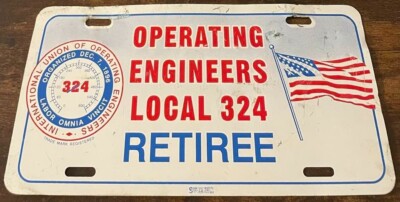 Operating Engineers Local 324 Retiree Booster License Plate Howell ...
