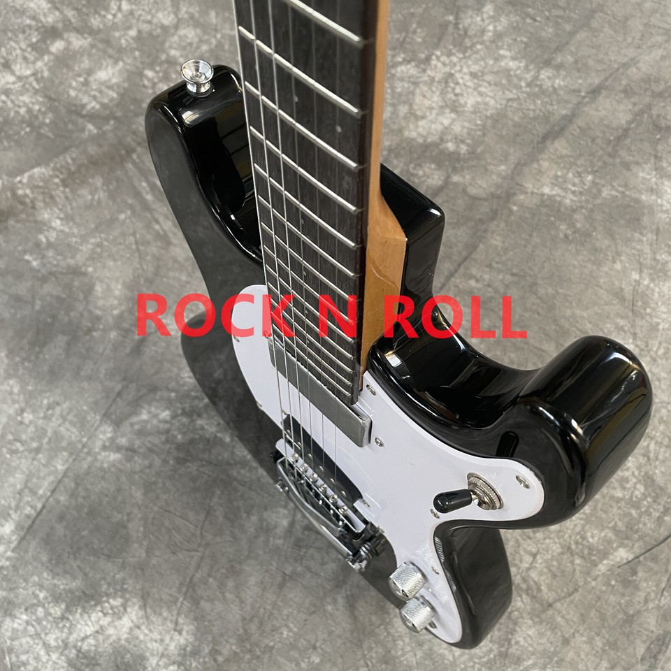 Custom Black Electric Guitar Mosrite Zero Fret JRM Johnny Ramone white ...