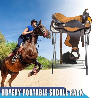 2 Pack Foldable Freestanding Horse Saddle Rack Stand 28 x 19.3 x 37.5 ...