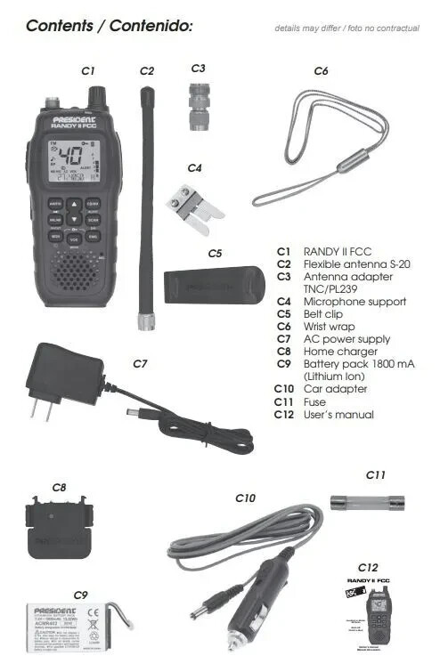 President Randy II FCC AM/FM + Compatible President ACMR407 Speaker ...