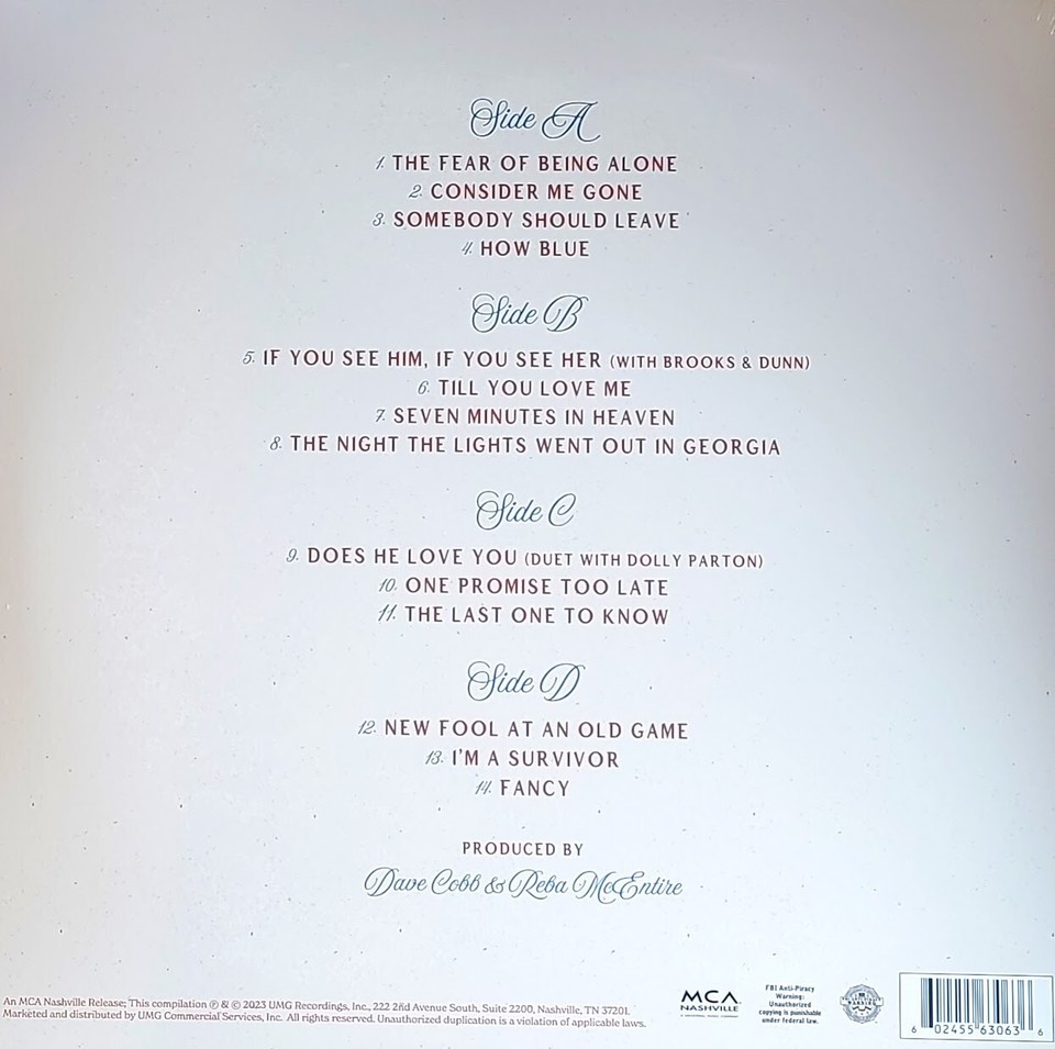 REBA MCENTIRE NOT THAT FANCY - VINYL 2-LP SET " NEW, SEALED ...