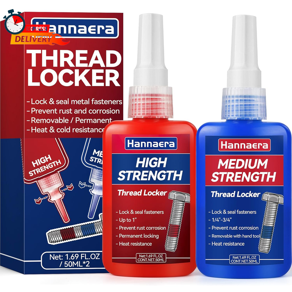 Thread Lock Blue and Red, Threadlocker Removable & Permanent, Thread ...