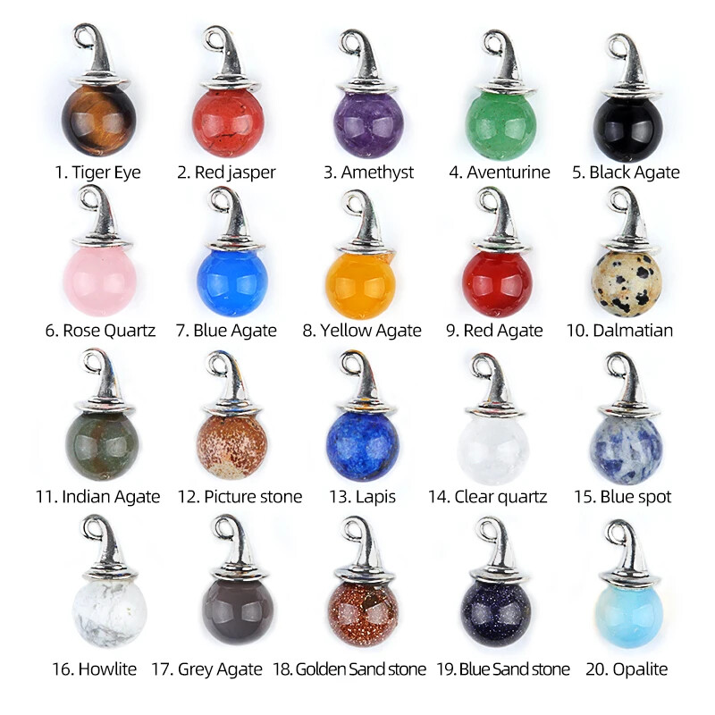 10PCS Silver Wizard Cap Pendant for Making Jewlery 12mm Sphere ...