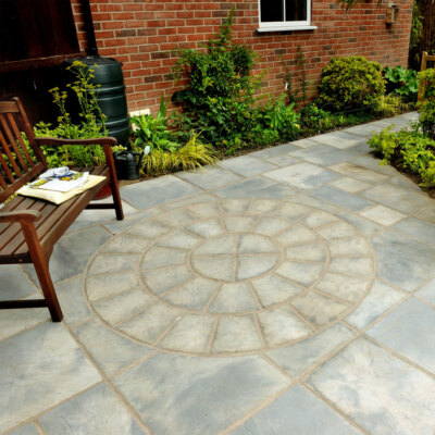 Bretts Bronte Weathered Buff Garden Patio Paving Circle & Optional ...