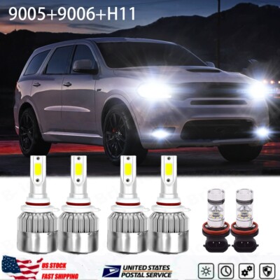 For Dodge Durango 2016-2020 6000K LED Headlight Hi-Lo Beam Fog Light ...