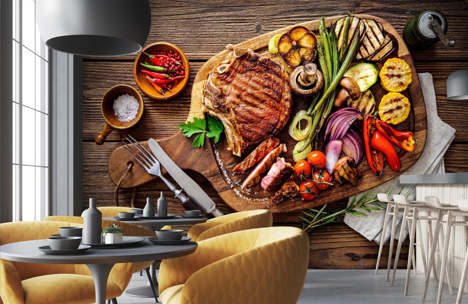 3D Vegetable Steak A5256 Business Wallpaper Wall Murals Self-adhesive ...