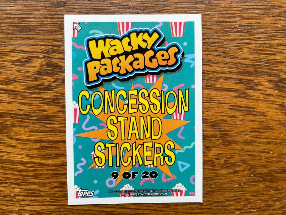 2018 TOPPS WACKY PACKAGES GO TO THE MOVIES CONCESSION STAND STICKER ...