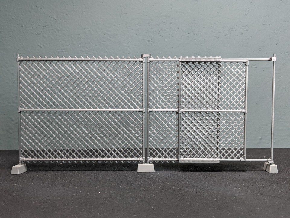1/18 Scale Chain Link Fence/Gate -Display prop for 3.75" action figure ...