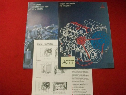 KHD DEUTZ 1012/1013 DIESEL ENGINE 41 TO 195 KW BROCHURE & SPEC SHEETS ...