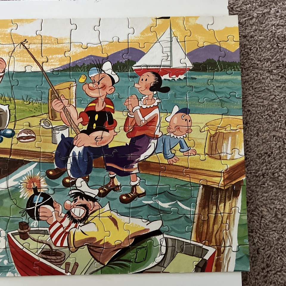 Vintage Jaymar Popeye Surprise Catch Jigsaw Puzzle Complete With Box | eBay