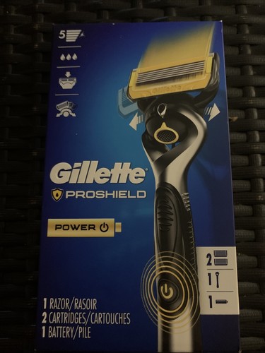 Gillette PROSHIELD Power Razor with 2 Cartridges and Battery ...