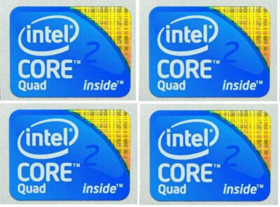 Intel Core 2 Quad Sticker - Genuine Badge - Fast cpu Label 22mm x 17mm ...