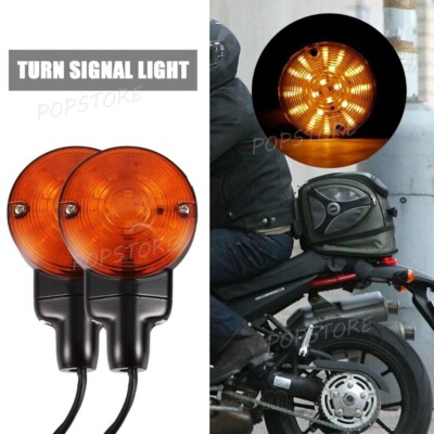 2x Motorcycle LED Flat Front Turn Signals For Harley Touring King Glide ...