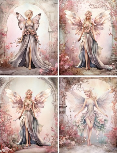 8 Fairy Fairies Vintage Victorian Fantasy glossy blank note cards ...