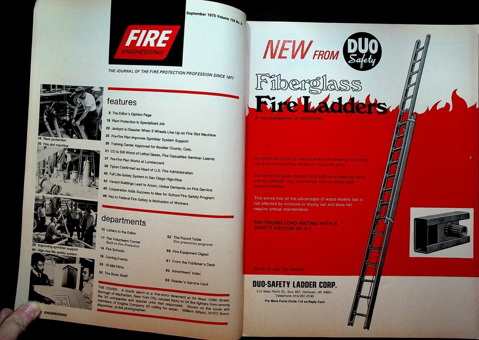 Fire Engineering Magazine September 1975 Fire Prevention Week NYC Fire ...
