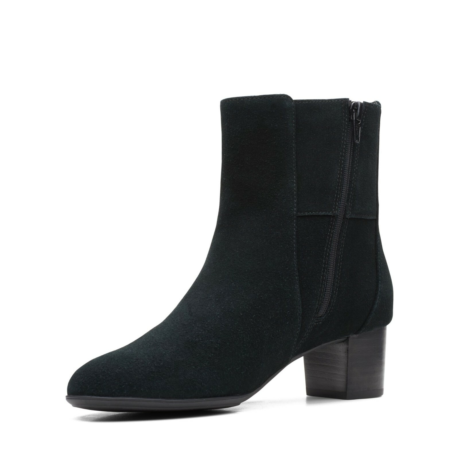 CLARKS UNSTRUCTURED UN COSMO VIBE BLACK SUEDE ZIP UP ANKLE BOOTS. D FIT ...