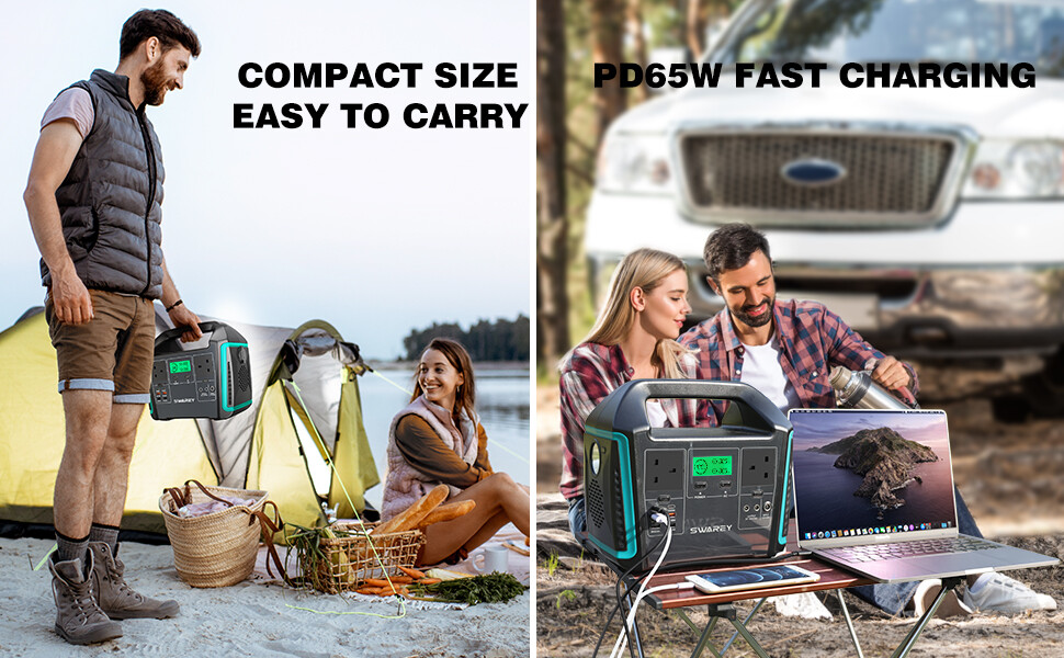 SWAREY Portable Power Station 1000W 725.76Wh Solar Power Generator ...