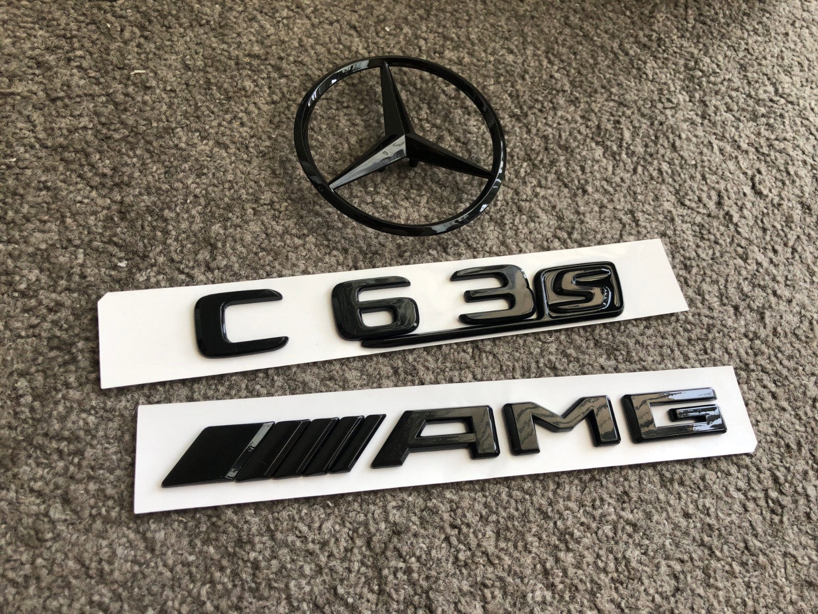 Gloss Black C63s AMG Trunk Logo Sticker Decal Emblem Badge for W205 ...