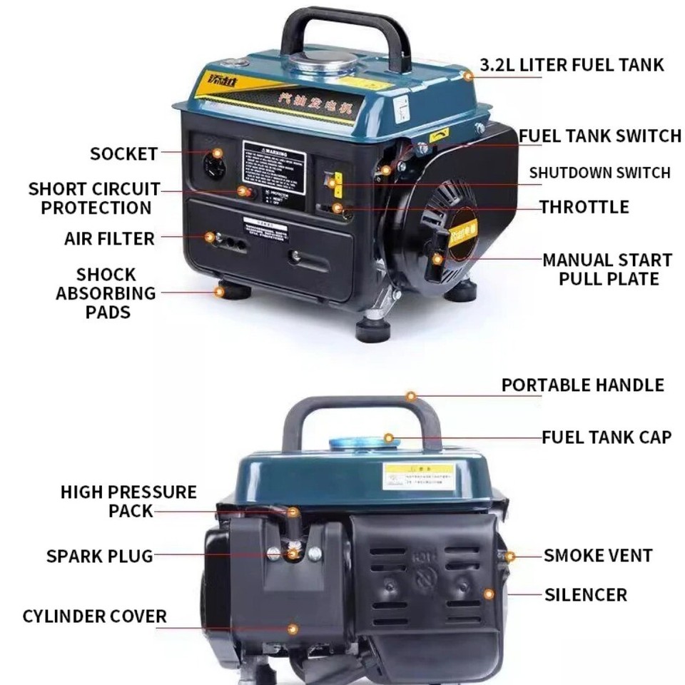 700W/1000W Gas Portable Generator Two-stroke Engine Gasoline Generator ...