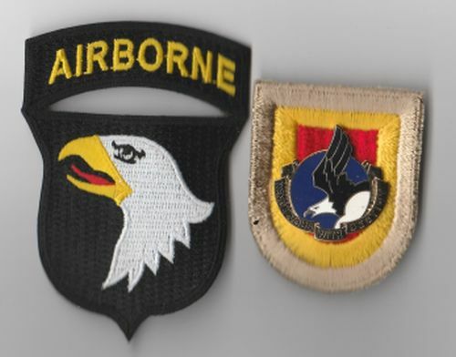 101st AIRBORNE SUPPORT COMMAND - PATCH, RARE FLATEDGE FLASH & DI CREST ...