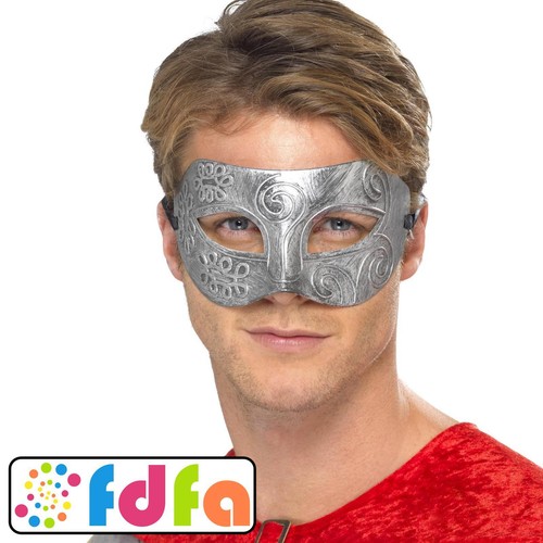 Smiffys Metallic Gladiator Warrior Colombina Eyemask Adults Mens Fancy