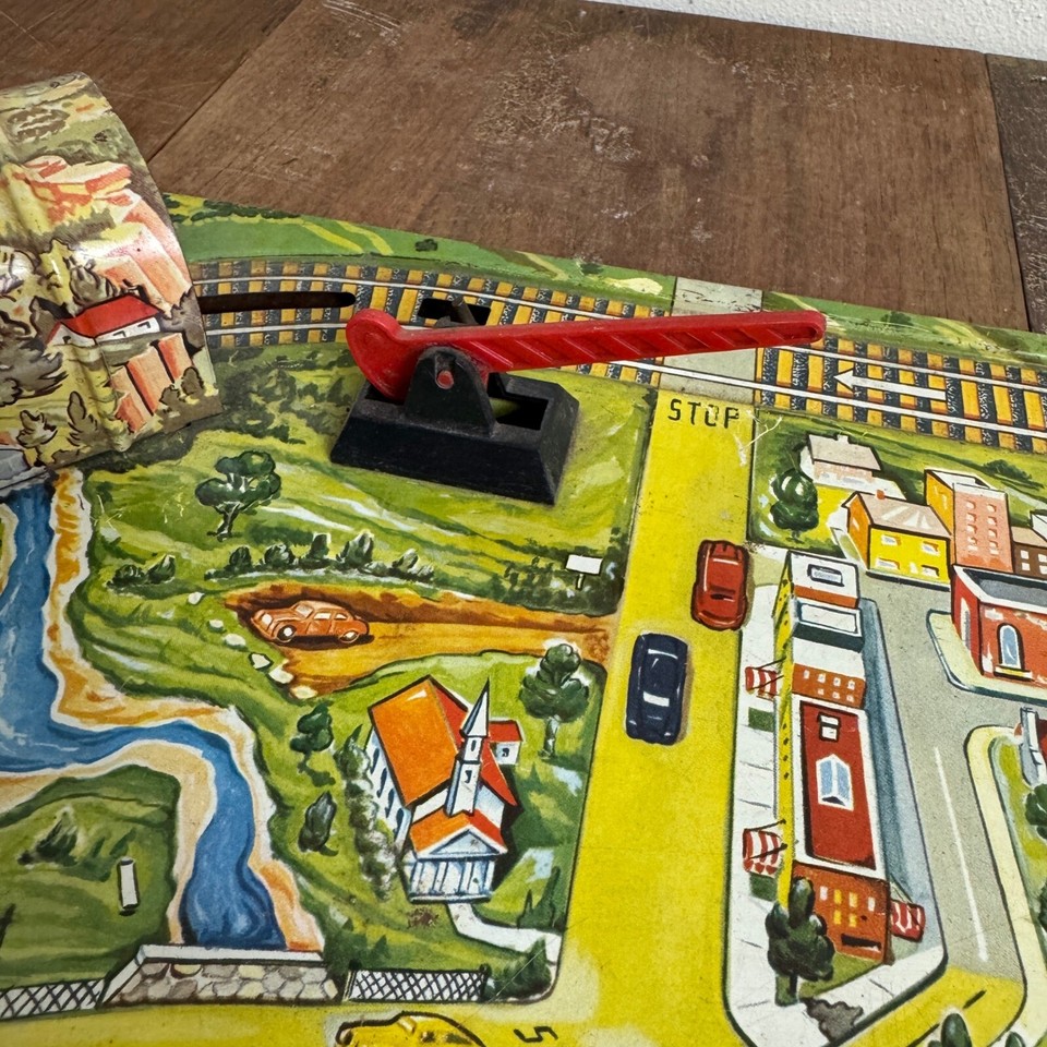 MARX Toys Vintage Train Set Litho Tin Toy Train Cars Track Building ...