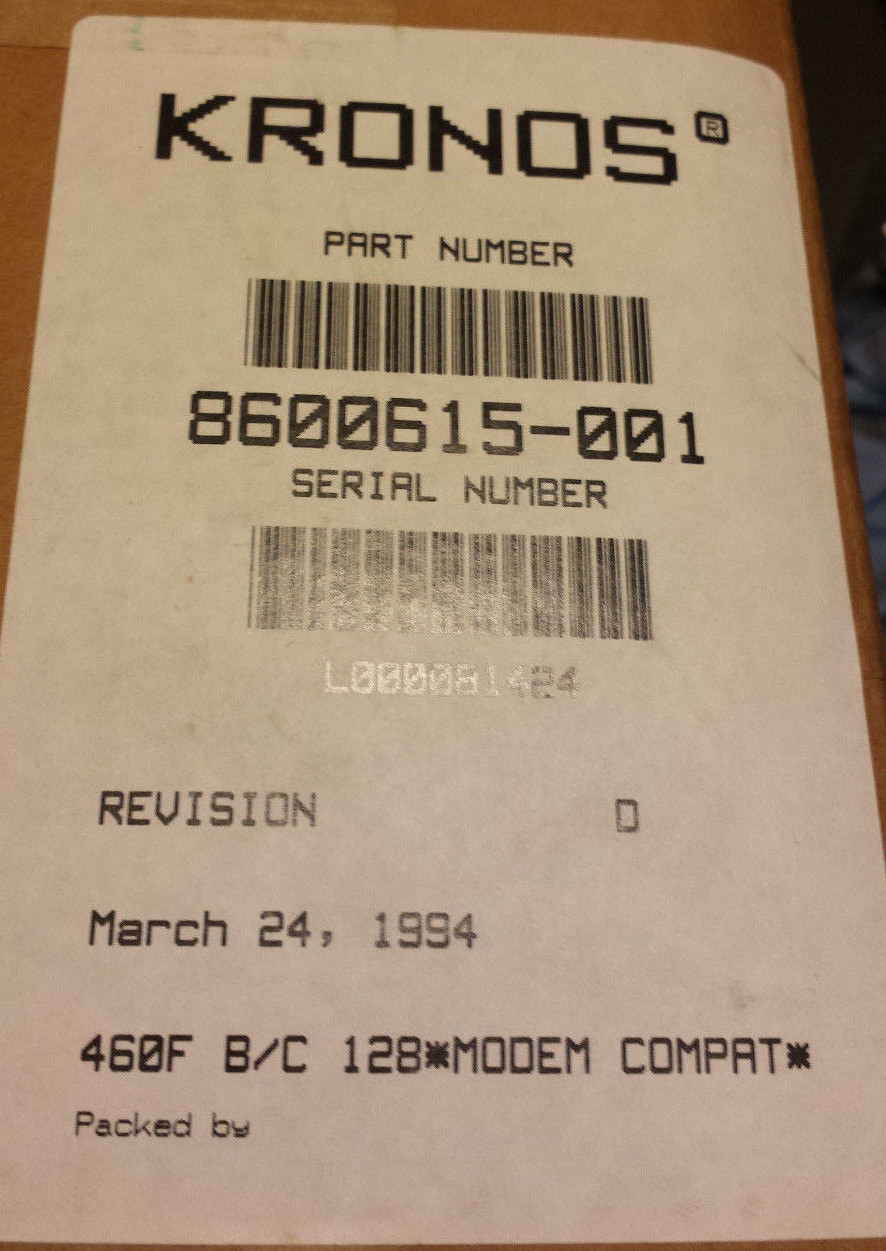 kronos Series 400 Model 460F TimeClock Terminal | eBay