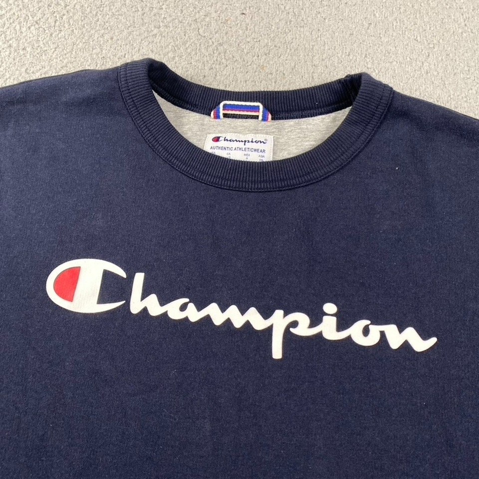 Champion Authentic Athleticwear Crew neck Sweater Men's Large Navy | eBay