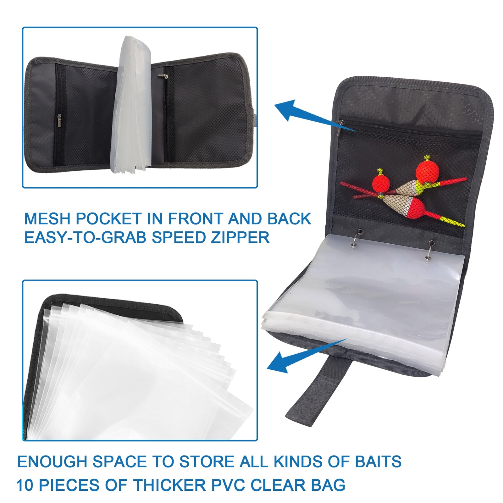 Aventik Fishing Tackle Binder Bait Storage Soft Bait Binder Bag 10 ...