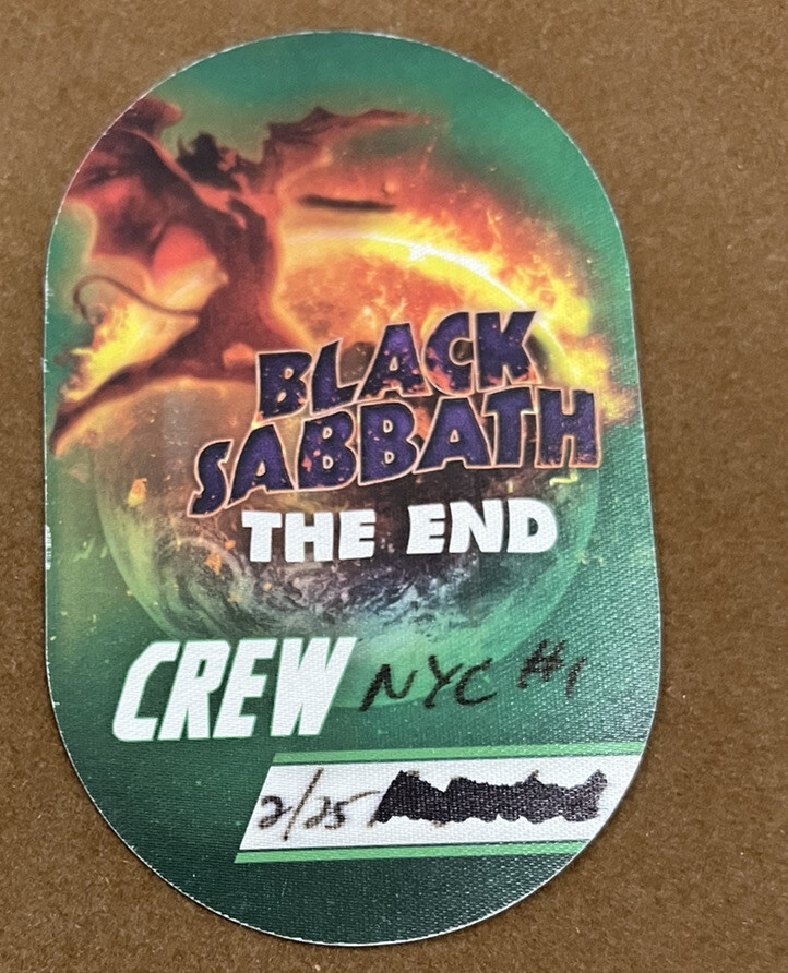 Black Sabbath Tour Concert Backstage Pass Wristband Sticker Nyc Msg ...