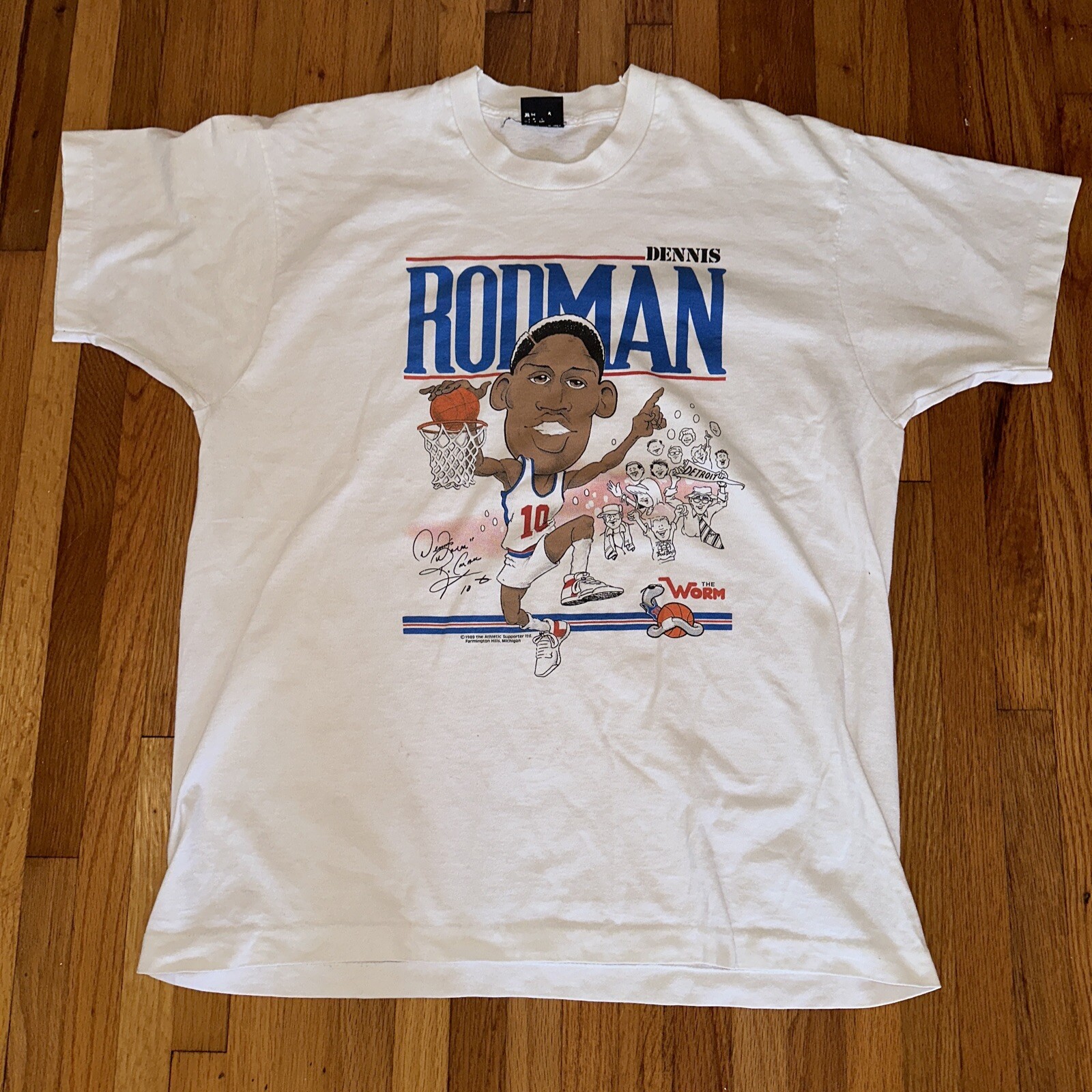 Vintage 1989 Dennis Rodman The Worm Super Rare Shirt - Gem