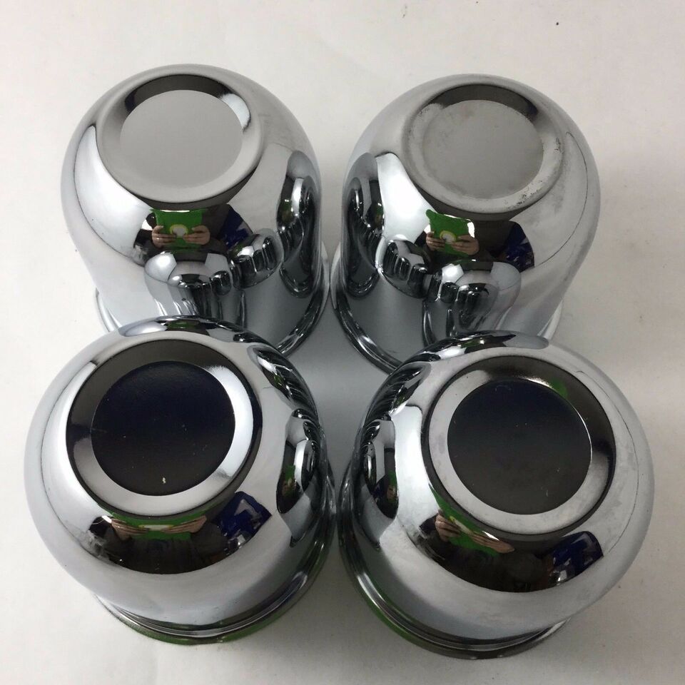 Set of 4 Chrome 3.25" Push Through Center Caps Fit 5x4.5" 5x4.75 5x5 ...