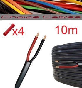 FLAT TWIN AUTO CABLE 2 CORE 0.5mm 11 AMP CAR WIRE 10M THINWALL, 4 x ...
