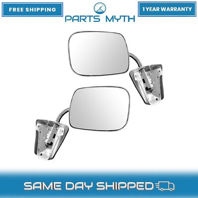 Stainless Steel Manual Side View Mirrors LH & RH Set Fits For 1973-91 ...
