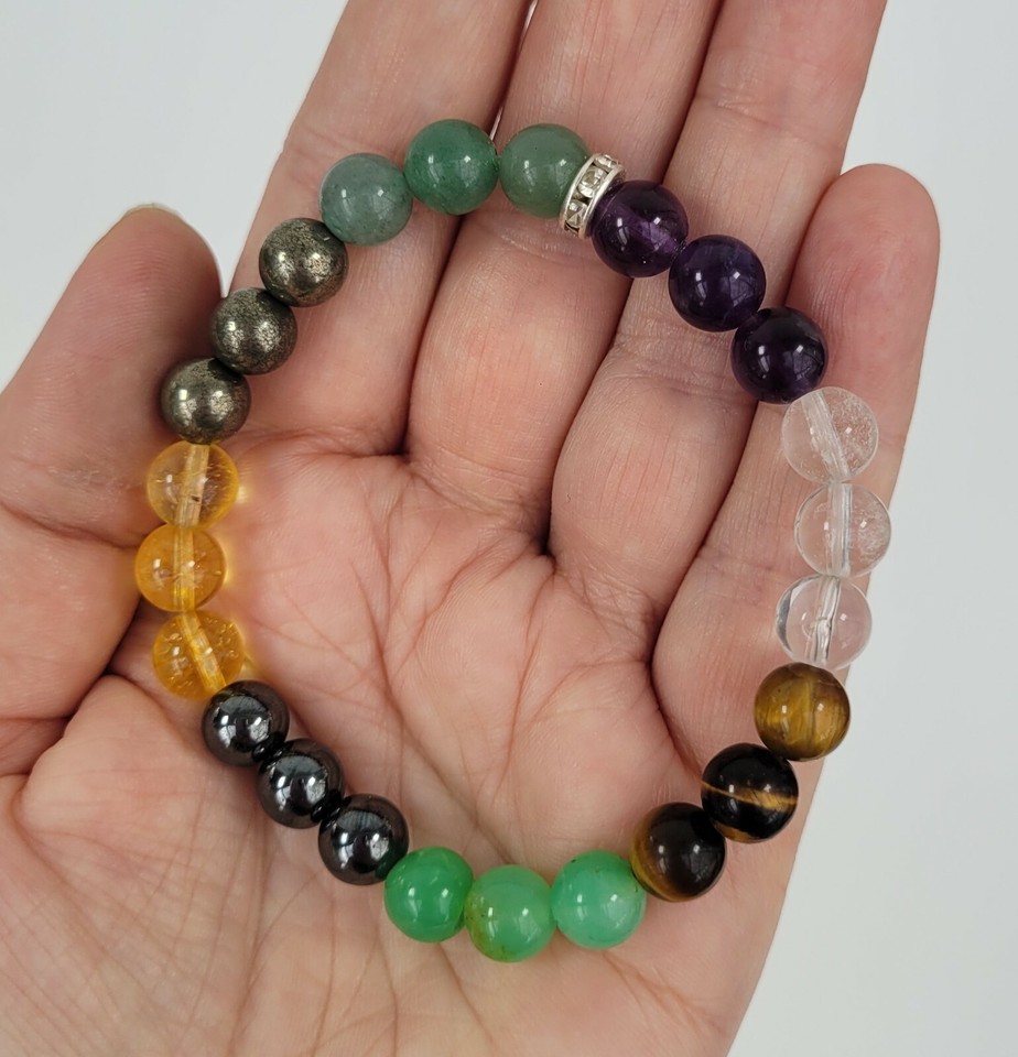 🔥Money Wealth Luck Bracelet Abundance Real Crystal Stone Gemstone ...