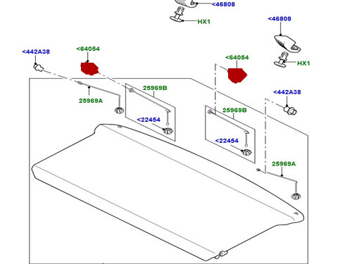 GENUINE LAND ROVER CARGO COVER CORD HOOK PIN SET RANGE ROVER EVOQUE ...