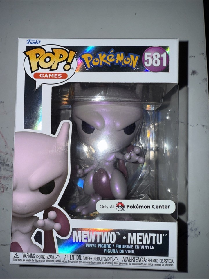 Funko Pop! Games Mewtwo, Pearlescent, #581 Pokemon Center Exclusive W ...
