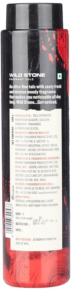 Wild Stone Ultra Sensual Talcum Powder for Men, 400gm, Perfumed ...