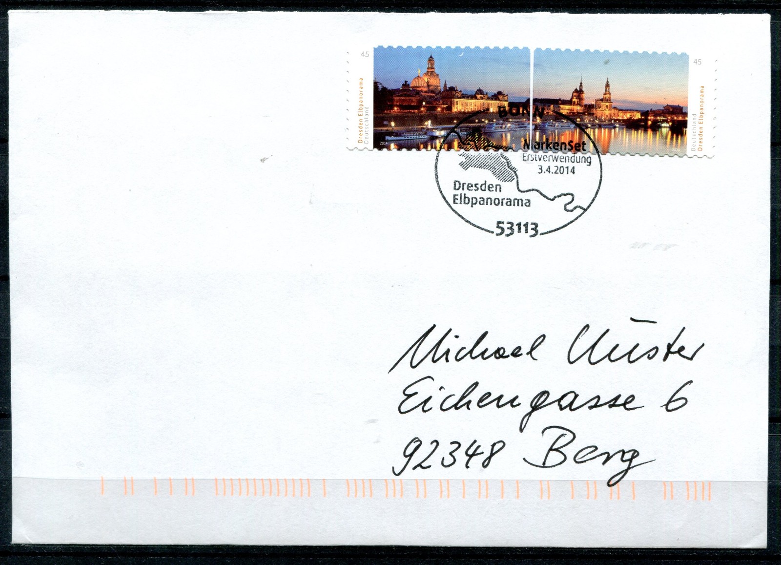Deutschland 2014 FDC Beleg Mi.Nr.3073/74 SK u.ESST"Bonn Panoramen ...