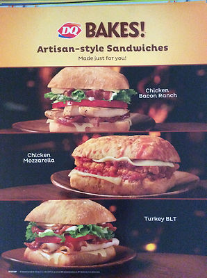 Dairy Queen Promotional Poster DQ Bakes Artisan-Style Sandwiches | eBay