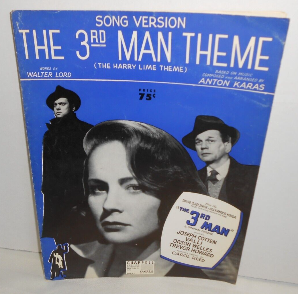 THE 3RD MAN THEME-Song Version Sheet Music ORSON WELLES JOSEPH COTTEN ...